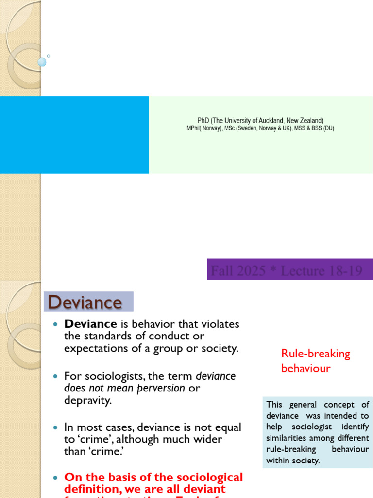 Understanding Deviance and Social Control | PDF | Deviance (Sociology ...