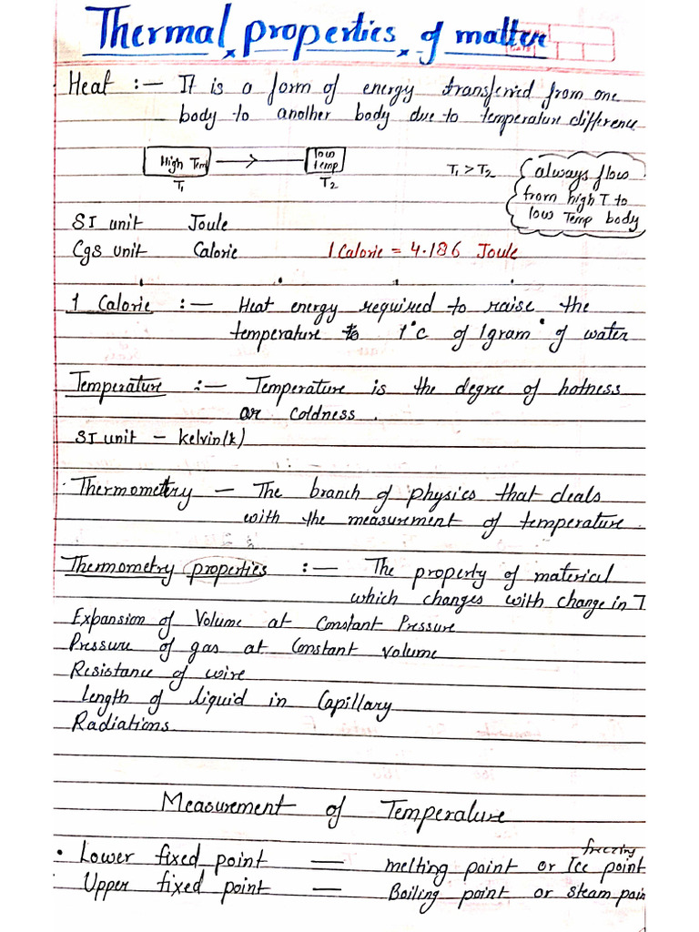 Thermal Physics Notes | PDF