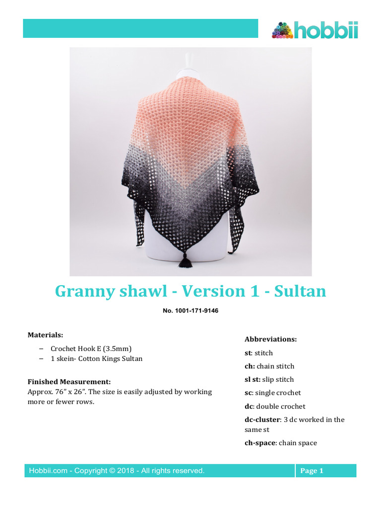 Crochet Granny Shawl Pattern Guide | PDF | Crochet | Chess Openings