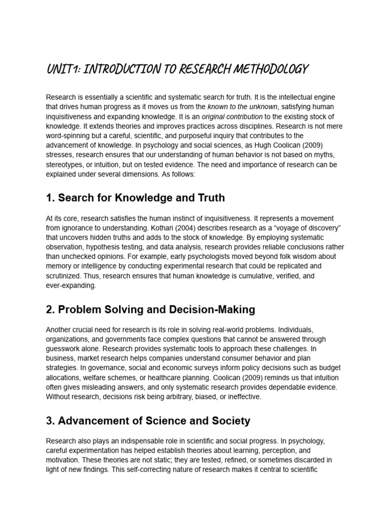 Importance of Research Methodology | PDF | Scientific Method | Apa Style