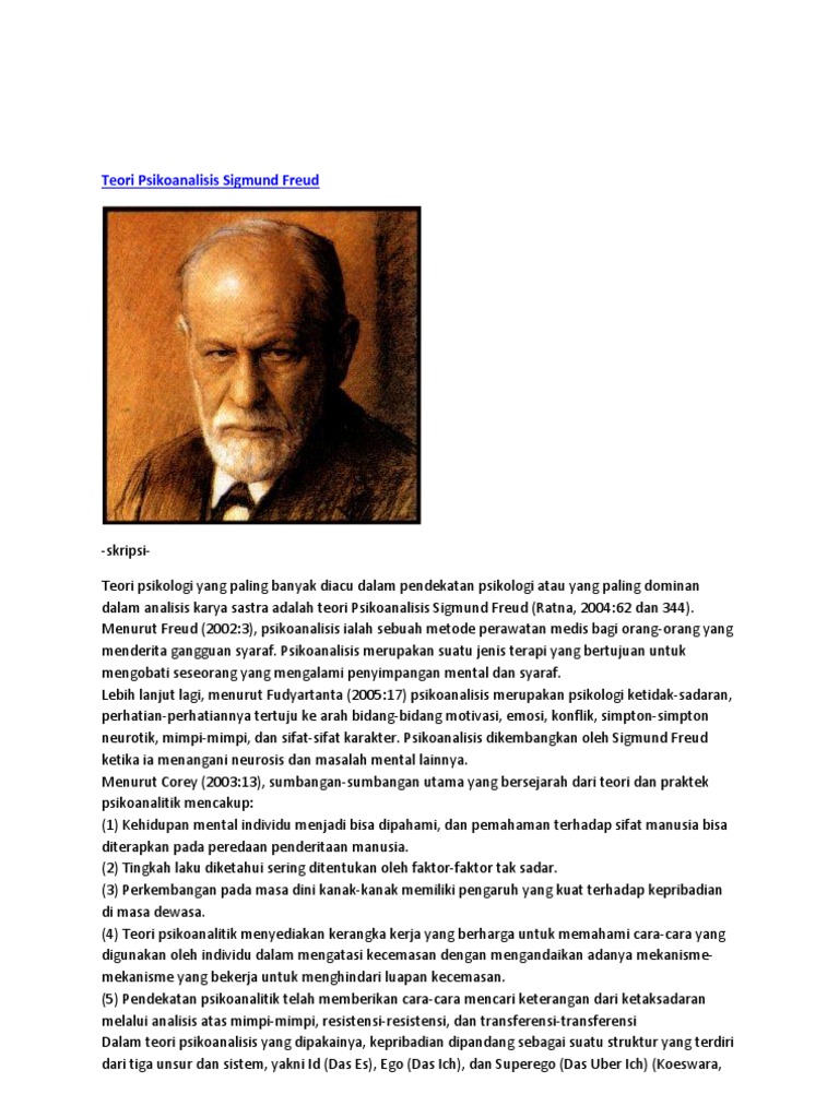 Teori Psikoanalisis Sigmund Freud Pdf