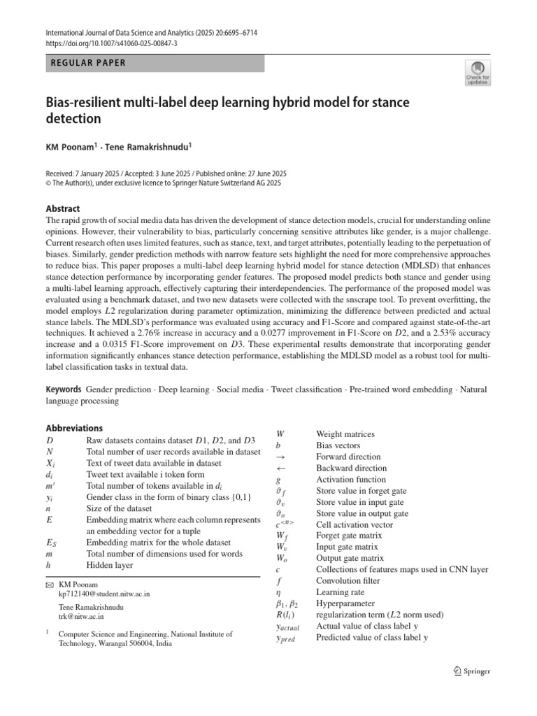 Bias-Resilient Model for Stance Detection | PDF | Deep Learning ...