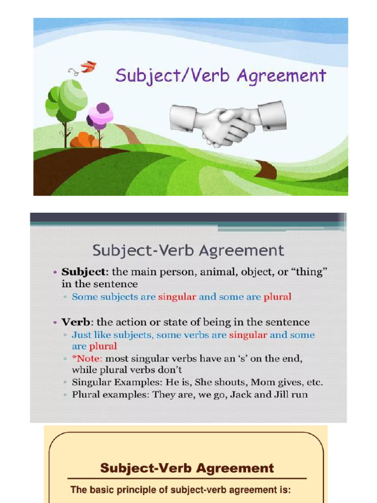 Grammar Subject Verb Agreement | PDF