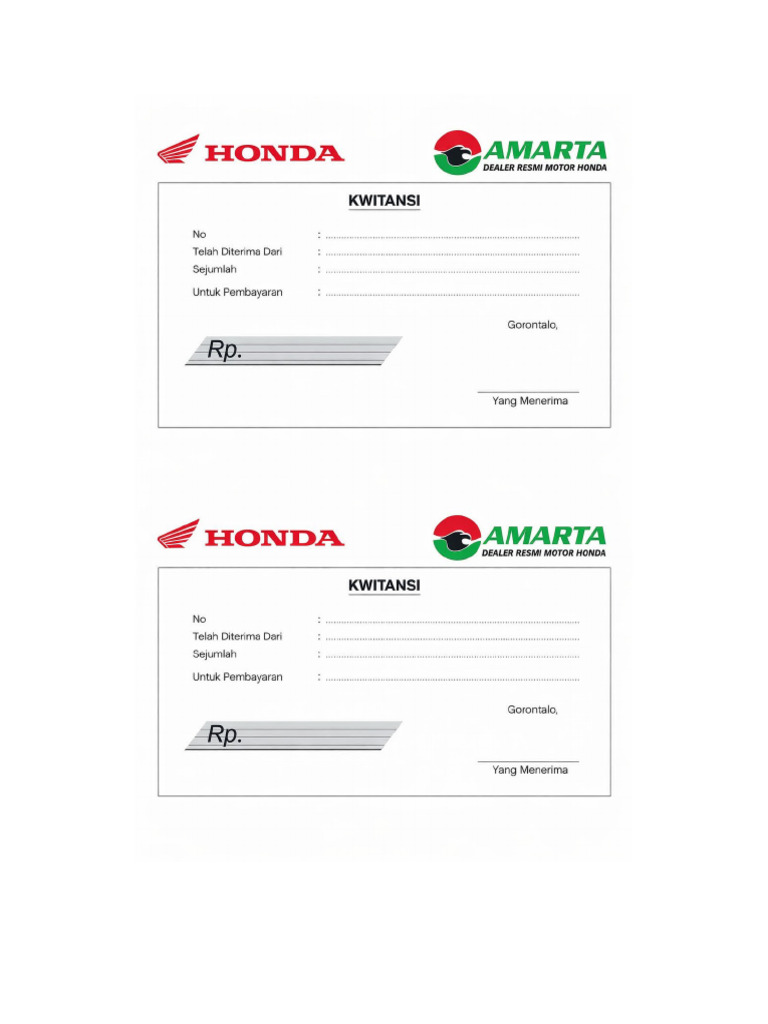 Kwitansi Dealer Amarta Lengkap Logo | PDF
