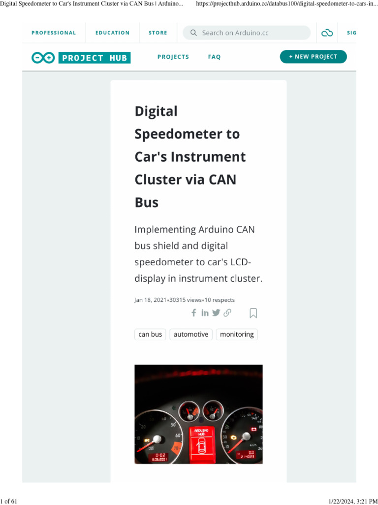 Arduino CAN Bus Digital Speedometer | PDF | Land Vehicles | Automotive ...