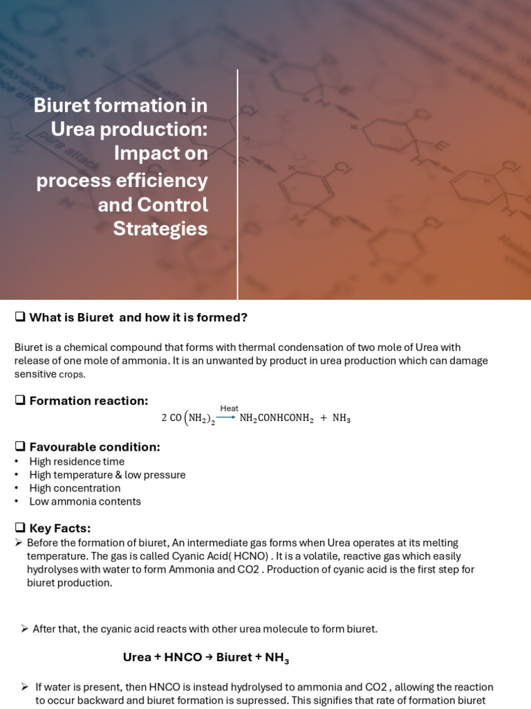 Biuret Formation and Its Impact On Process | PDF | Urea | Ammonia