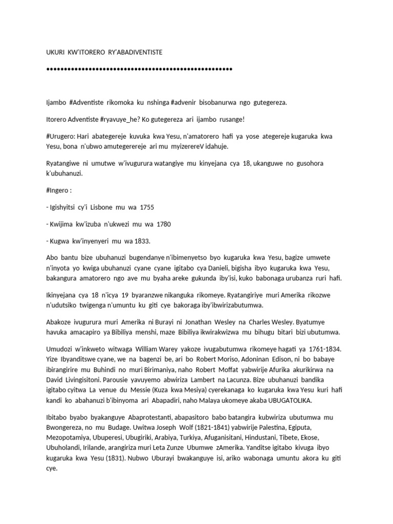 Ukuri Kw'Itore-wps Office | PDF