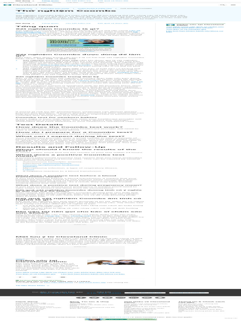 Coombs Test Purpose, Procedure & Results | PDF