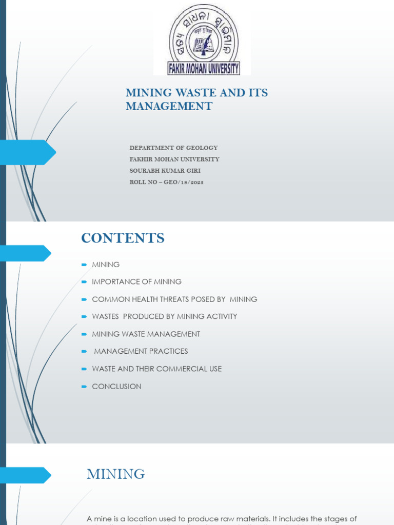 Mining Waste Management Strategies | PDF | Mining | Waste