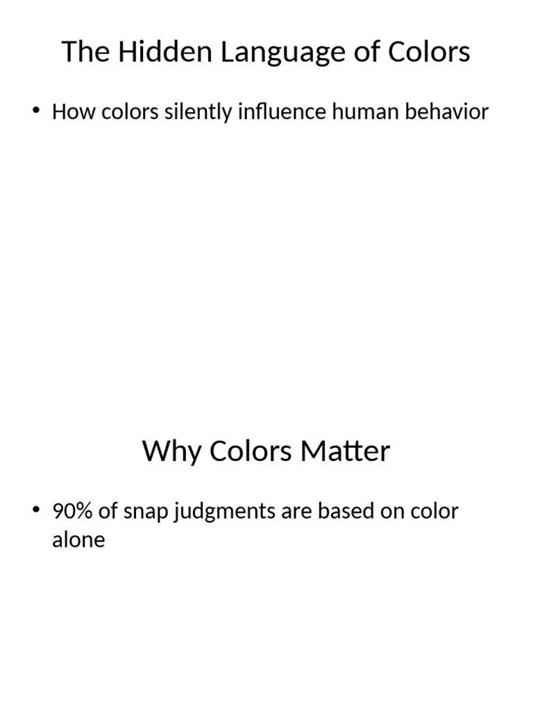 The Hidden Language of Colors | PDF