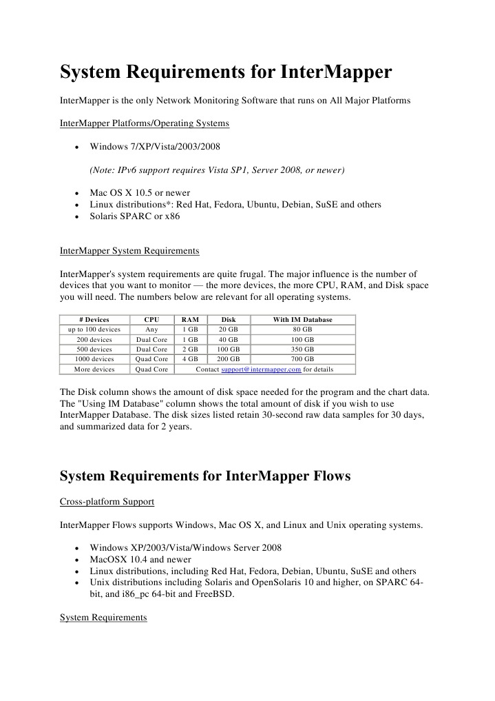 System Requirements For InterMapper | PDF | Operating System | Linux