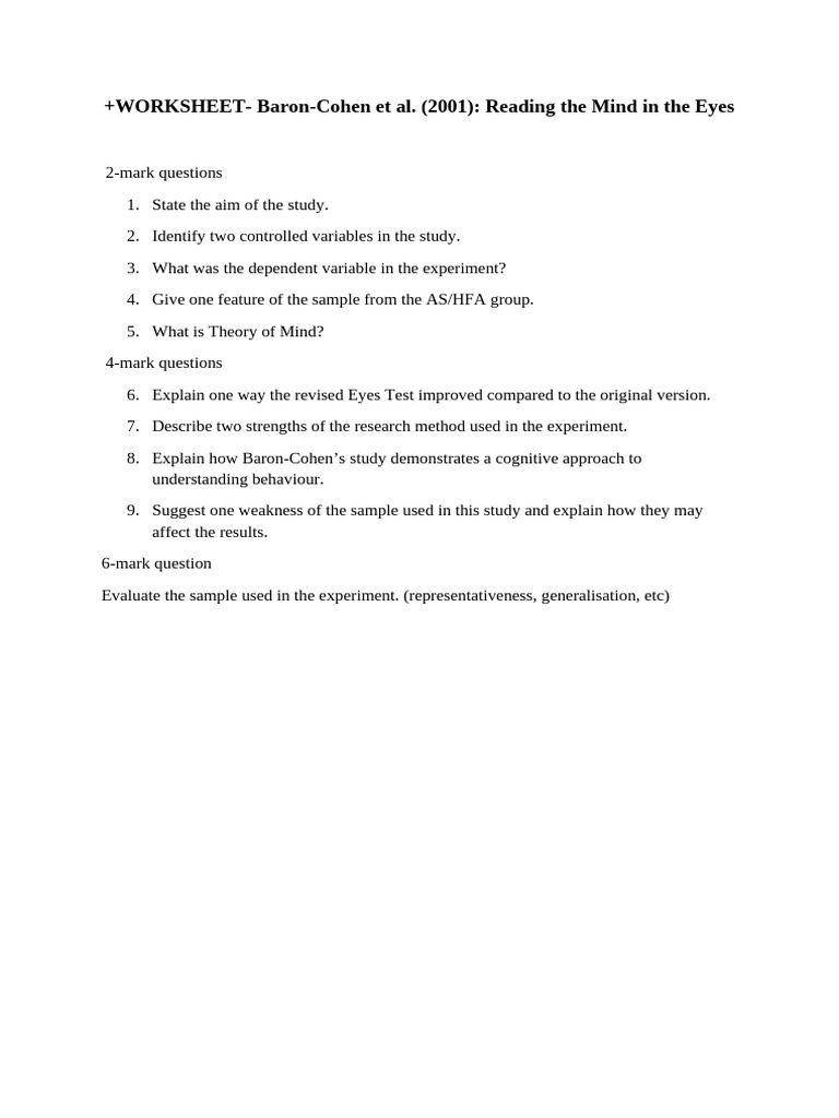 Baron-Cohen et al (1) | PDF
