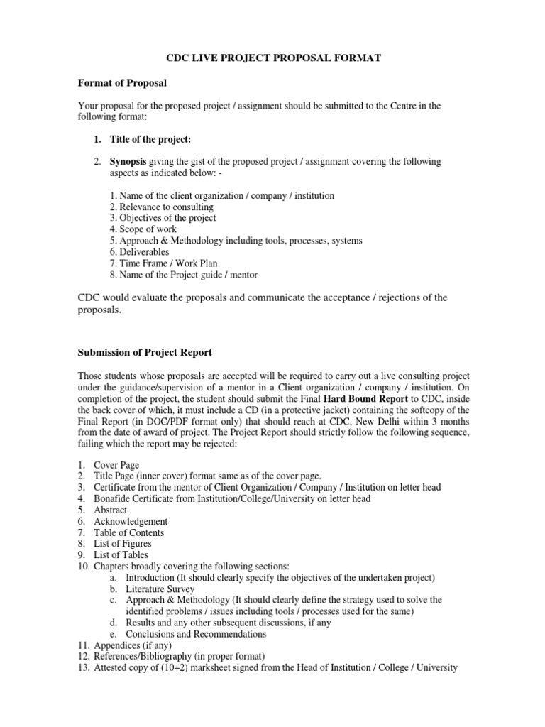 CDC Project Proposal Submission Guide | PDF | Mentorship | Evaluation