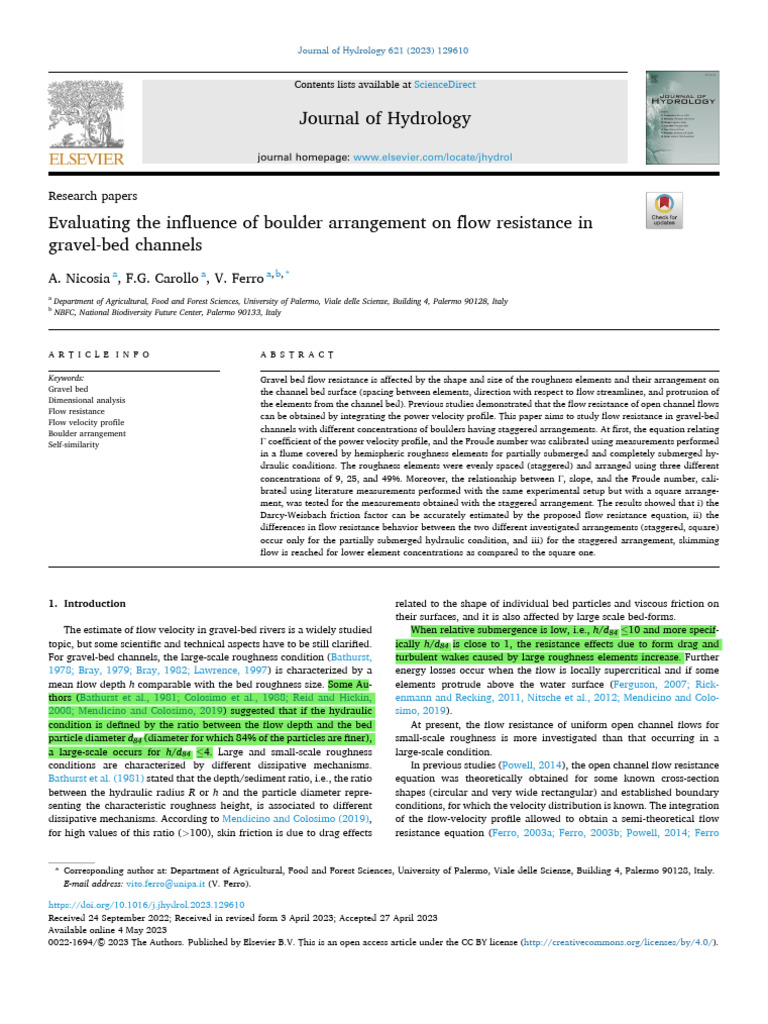 Boulder Arrangement Effects on Flow Resistance | PDF | Drag (Physics ...