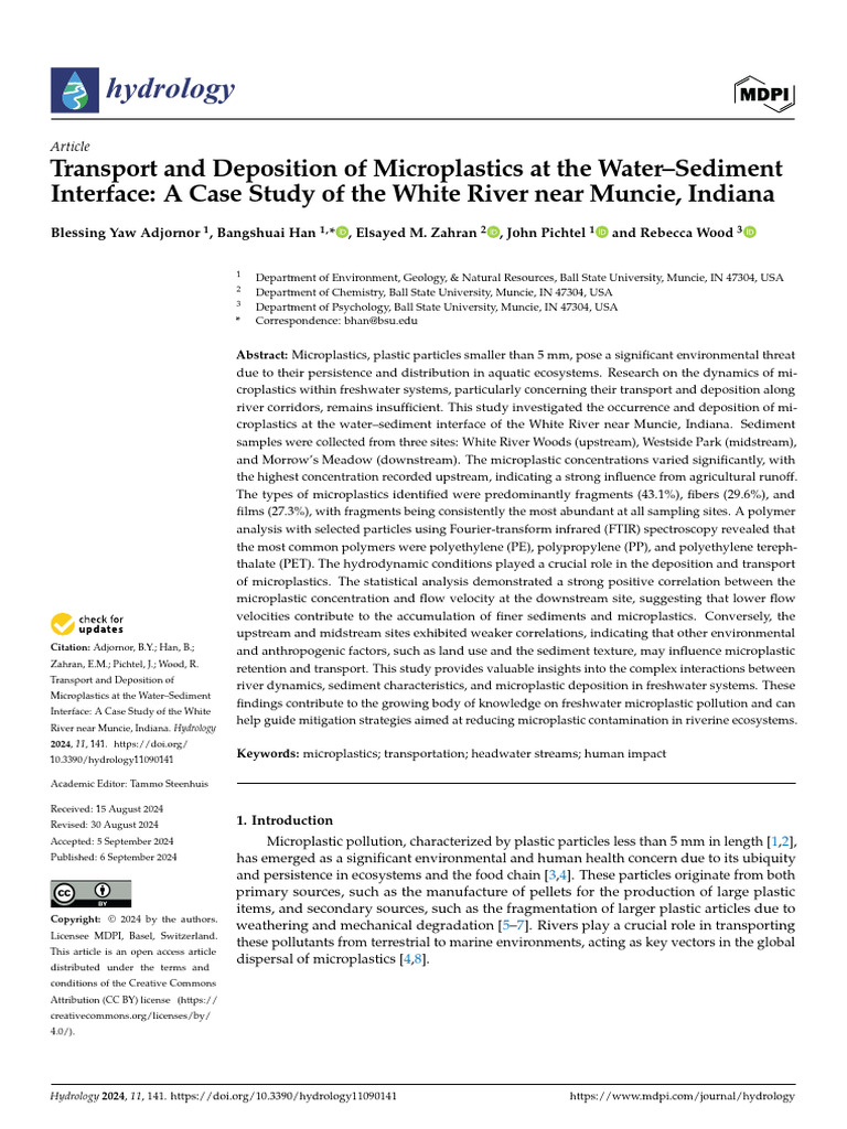 Transport and Deposition of Microplastics at The W | PDF | Water ...