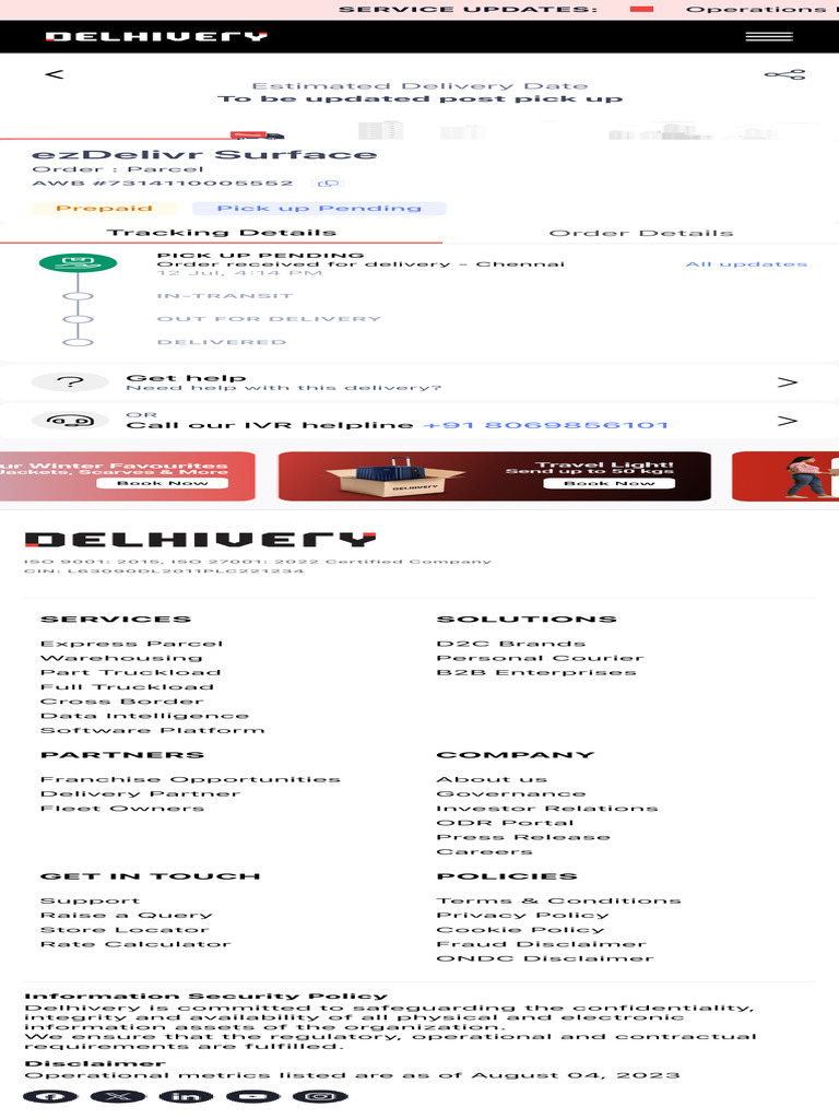 Delhivery Tracking | PDF