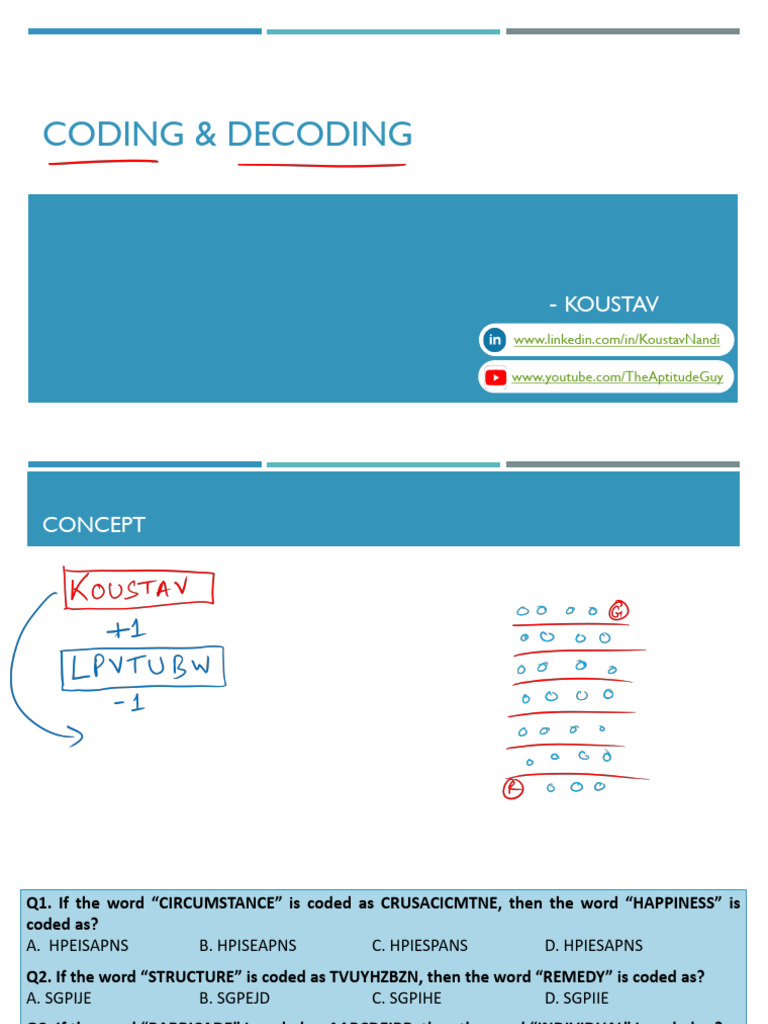 Apti LR Coding & Decoding SOL | PDF | Linguistics