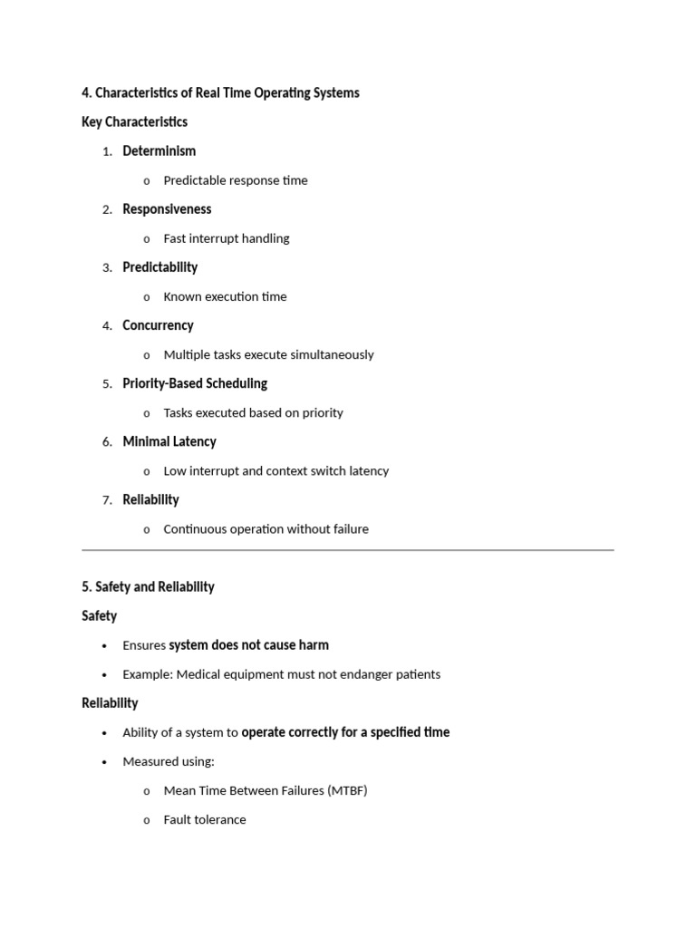 Key Features of Real-Time Operating Systems | PDF