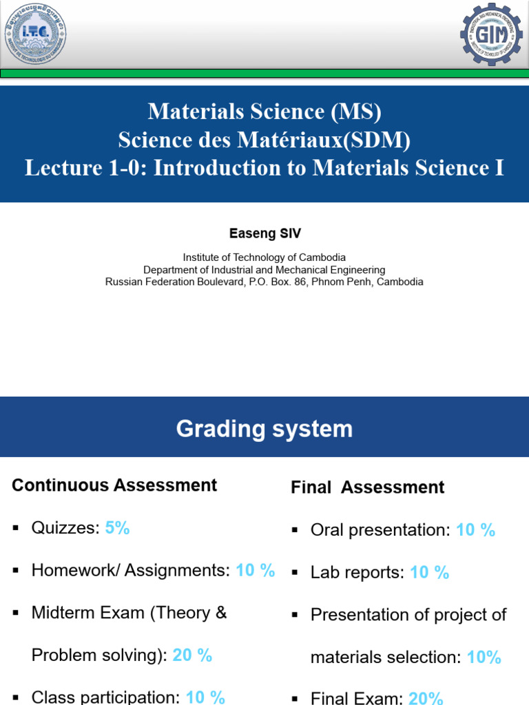 Lecture 1-0 - Introduction To Materials Science I | PDF | Materials ...