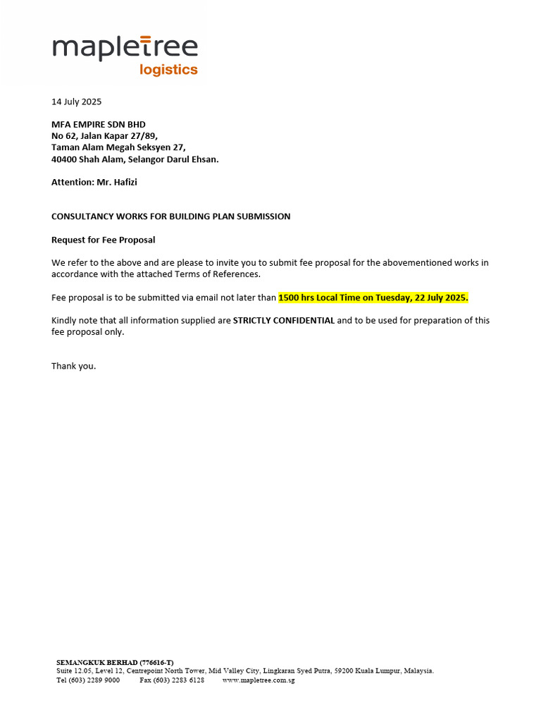 Consultancy Works For Building Plan Submission - MFA | PDF | Indemnity ...