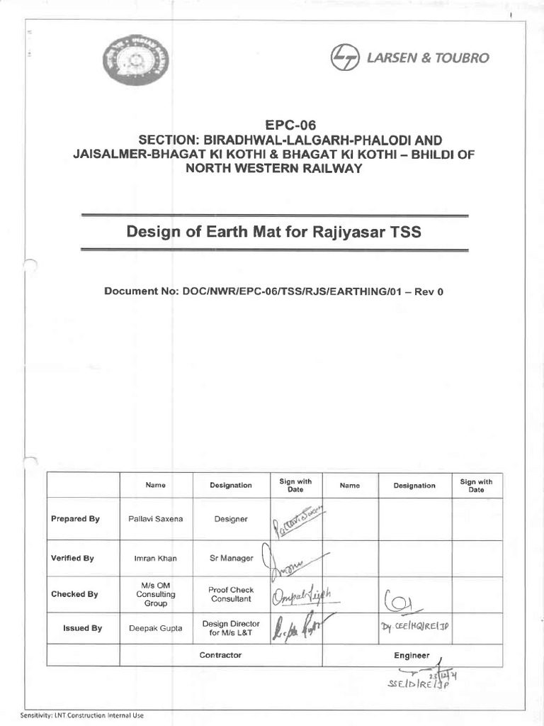 Sample Earth Mat Calculation Rajiyasar TSS BKN NWR Part 1 | PDF ...