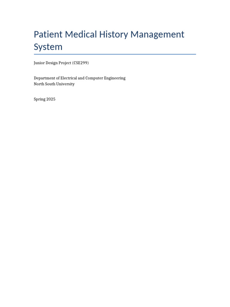 CSE299 Patient Medical History Project Report | PDF | Optical Character ...