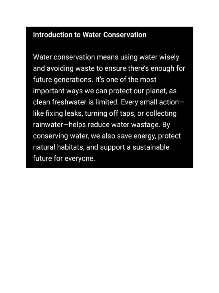Paragraph On Water Conservation Within 400 To 500 Words. | PDF