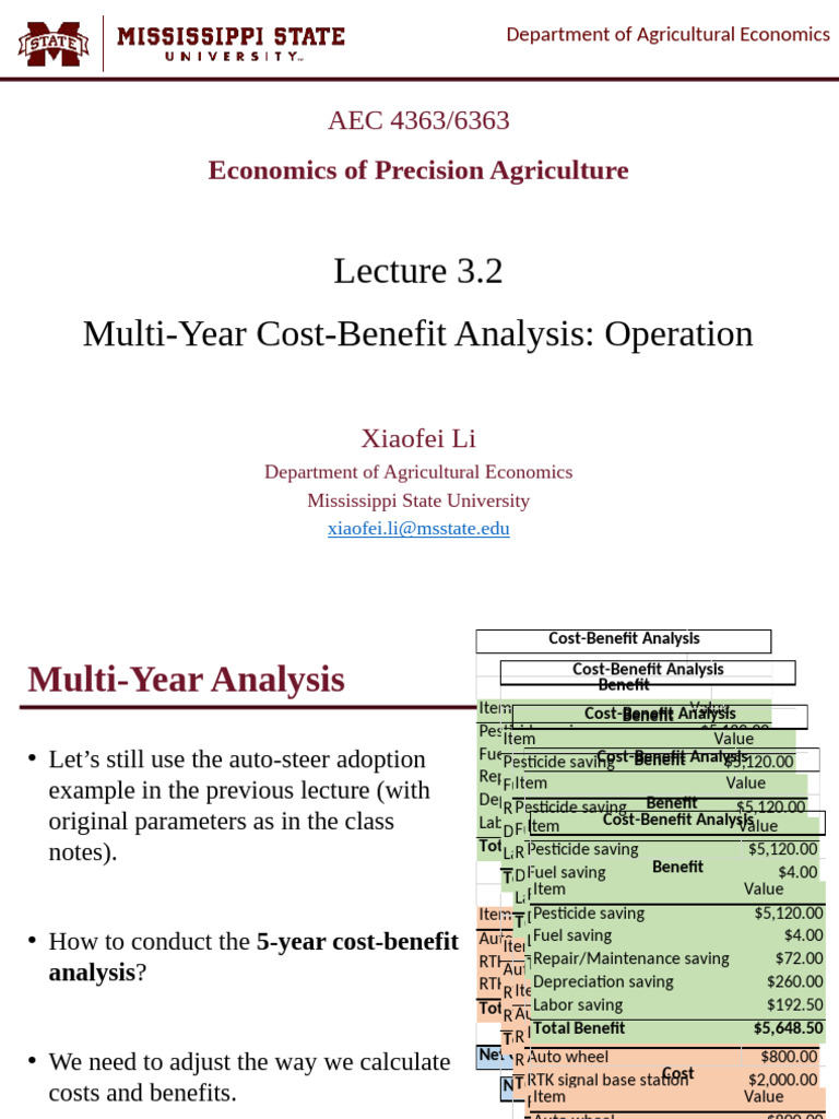 Lecture 3.2 - Multi-Year Cost-Benefit | PDF | Net Present Value | Economics