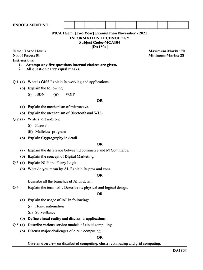 Mca 104 | PDF
