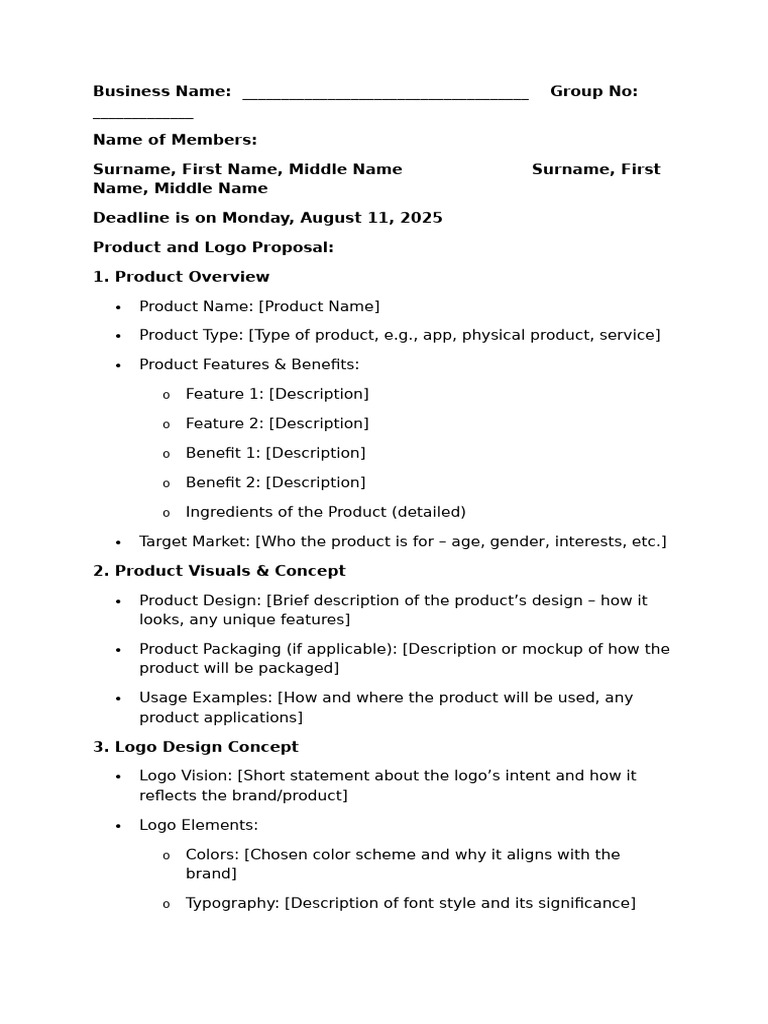 Product and Logo Proposal Template | PDF