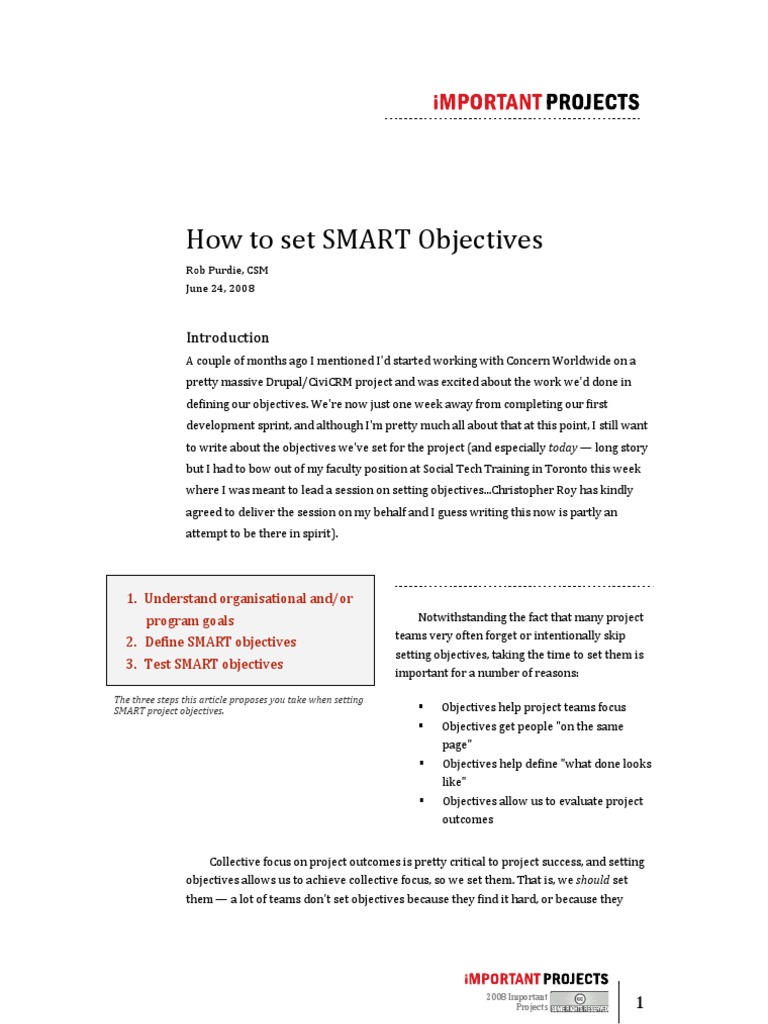 How To Set Smart Objectives | PDF | Goal | Cognitive Science