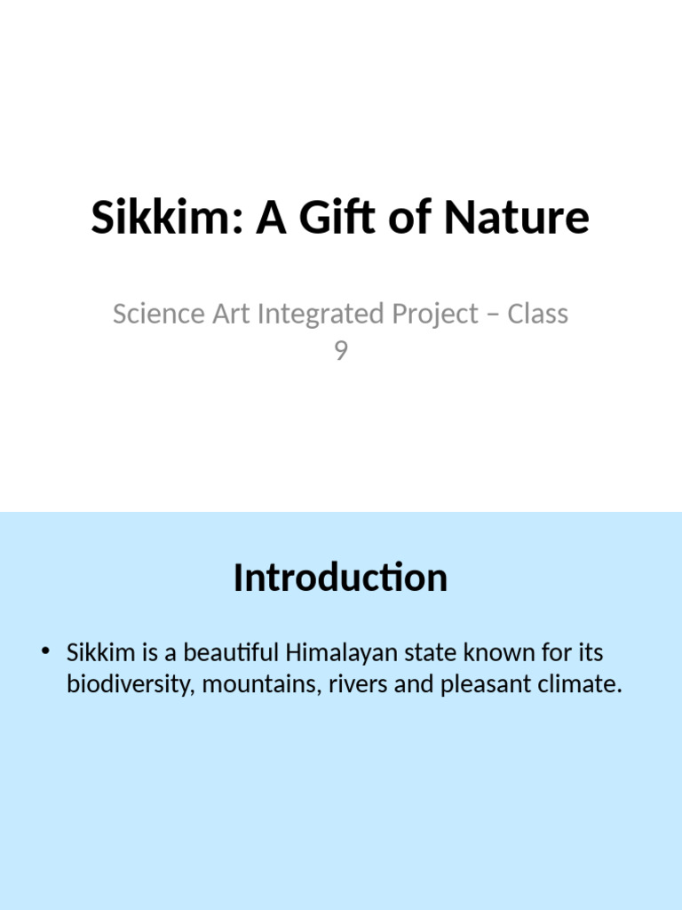 Sikkim Project Colourful NoImages | PDF