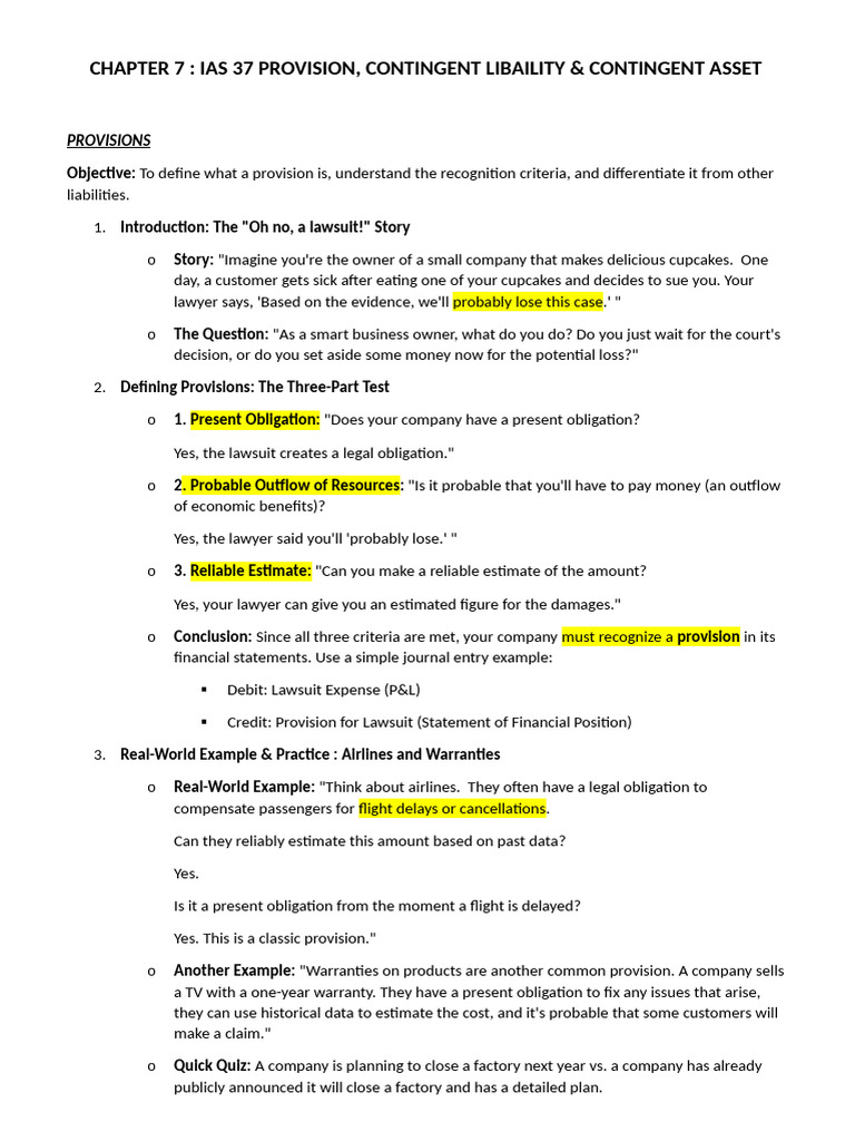 IAS 37: Provisions and Contingent Liabilities | PDF | Insurance | Damages