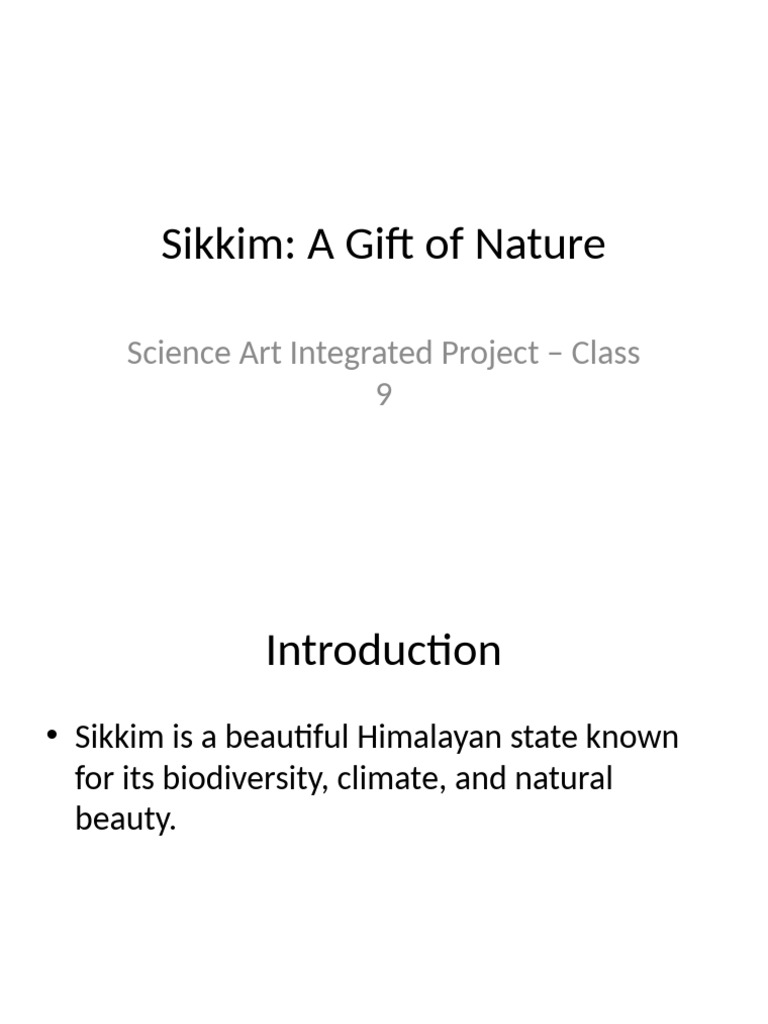Sikkim Project Class9 | PDF