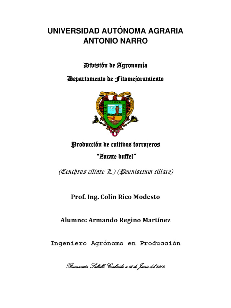 Características del Zacate Buffel | PDF | Siembra | Riego