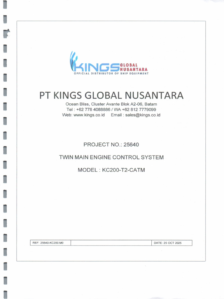 Twin Main Engine Control System | PDF