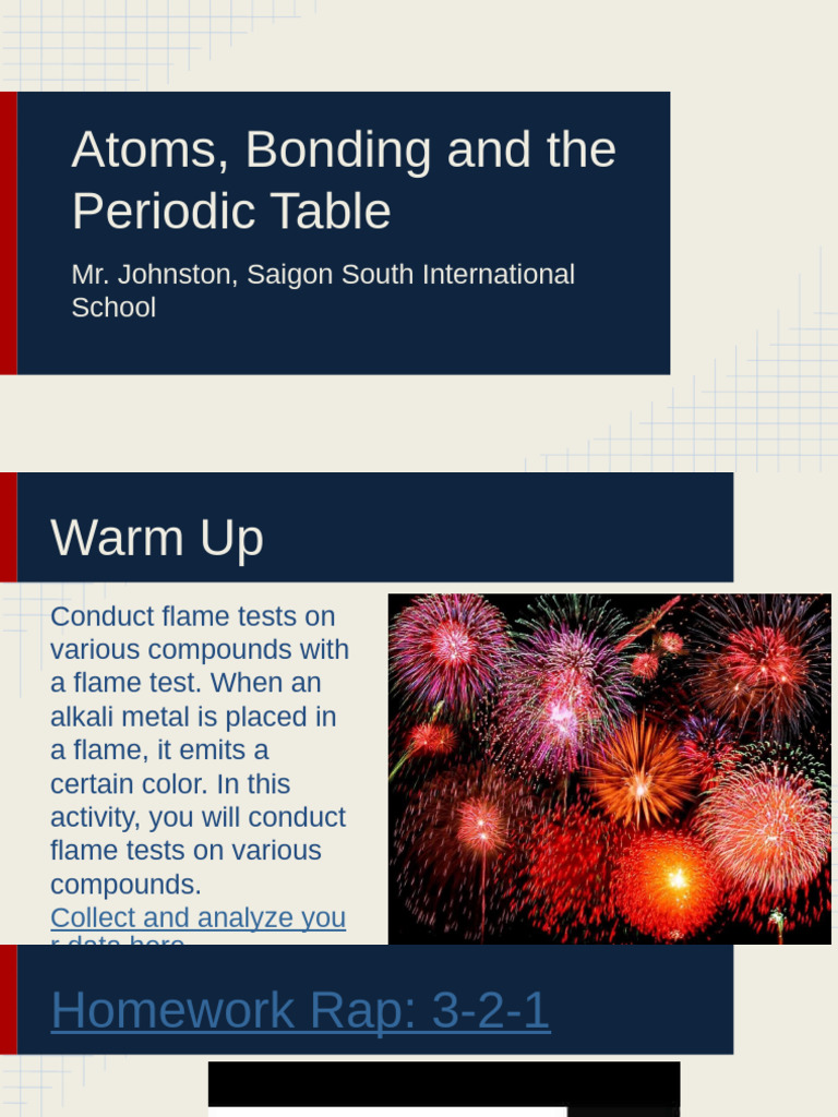 Atoms Bonding and The Periodic Table | PDF