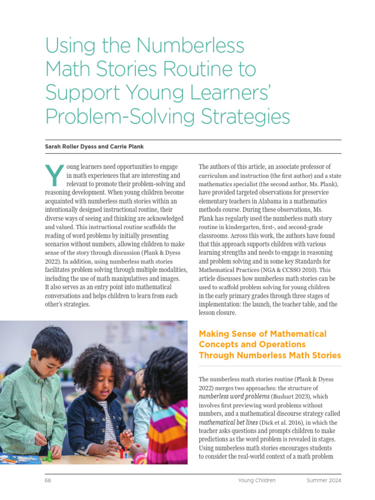 Using The Numberless Math Stor | PDF | Mathematics | Teachers