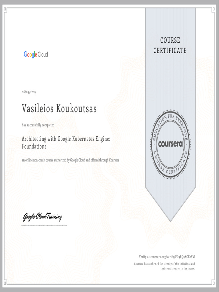 Architecting With Google Kubernetes Engine Foundations Coursera ...