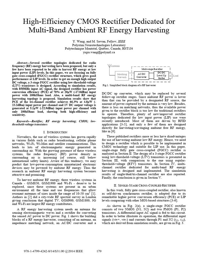 High-Efficiency CMOS Rectifier Dedicated For Multi-Band Ambient RF ...