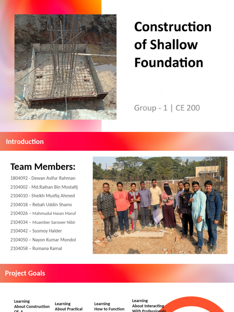 Foundation Construction Project Overview | PDF | Concrete ...