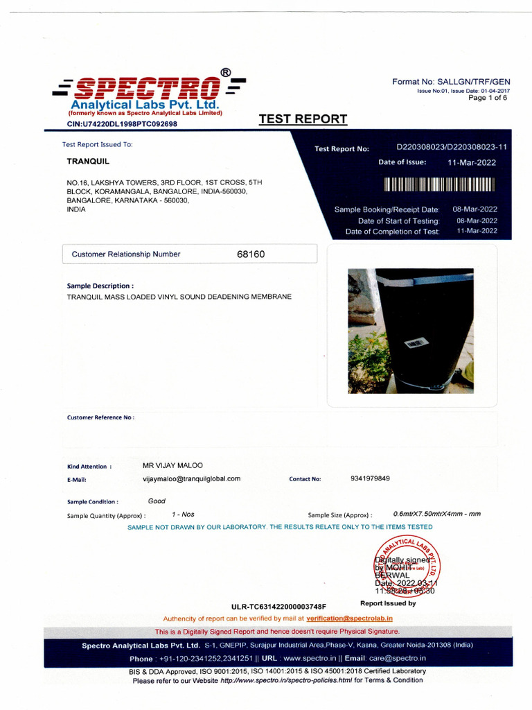 MLV-3mm-Spectro-Flame Spread and Smoke Developed Index | PDF