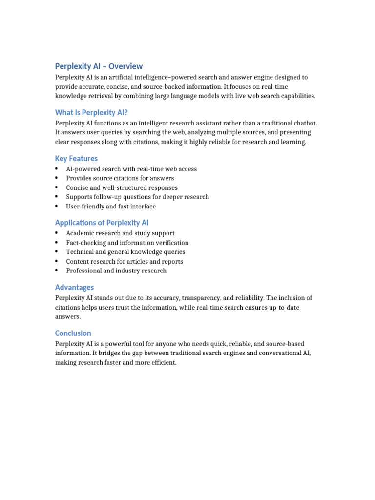 Perplexity AI Overview | PDF