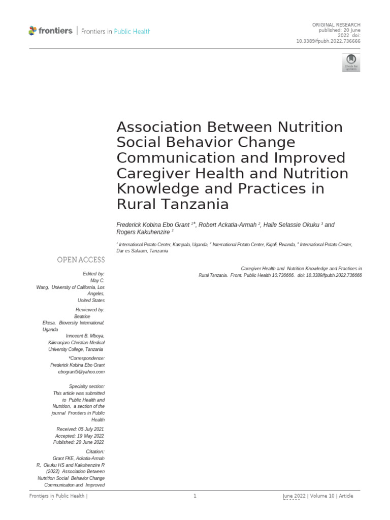 Social Behaviou Communication Model | PDF | Human Nutrition | Sweet Potato