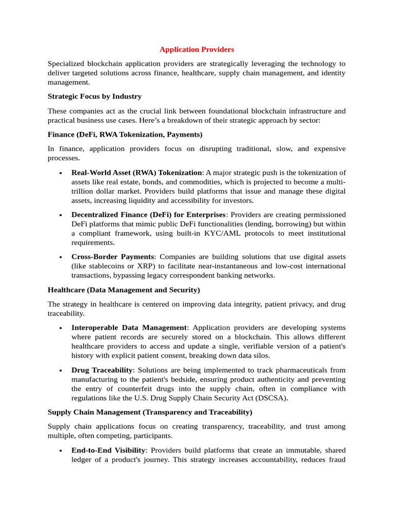 Application Providers | PDF
