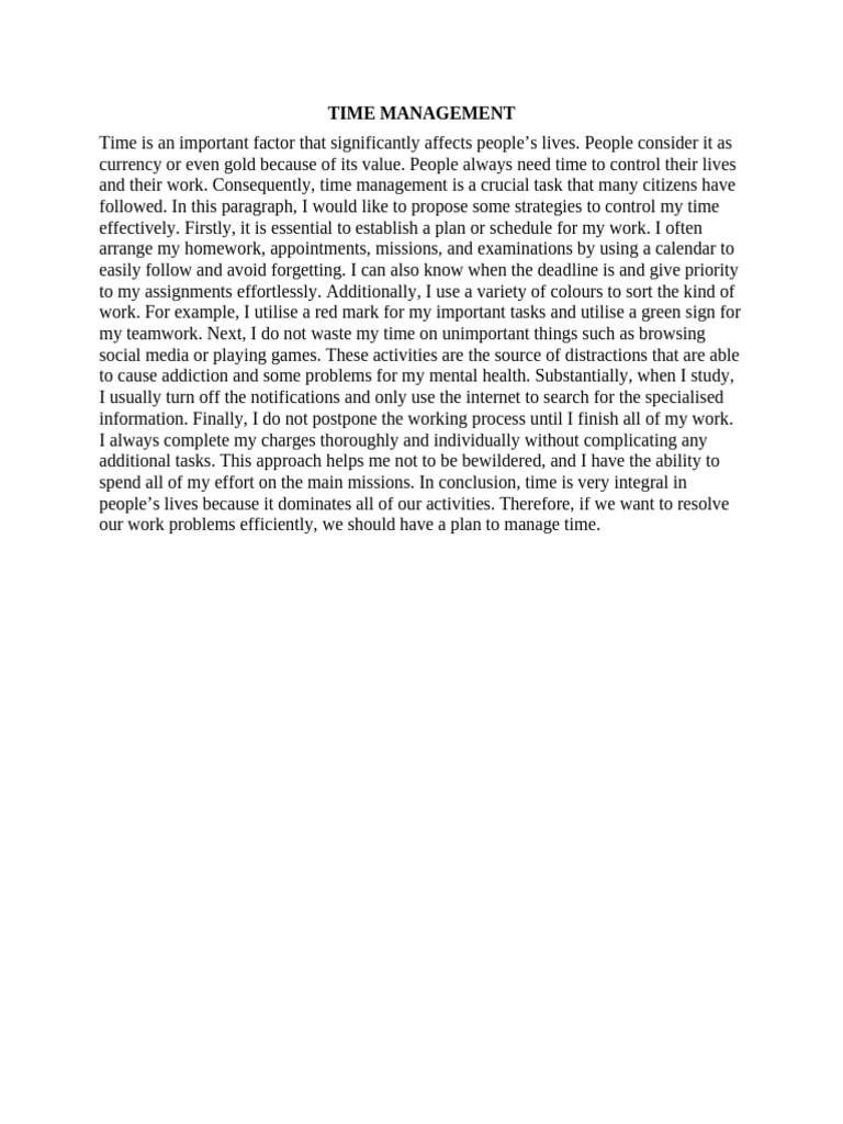 Effective Time Management Strategies | PDF
