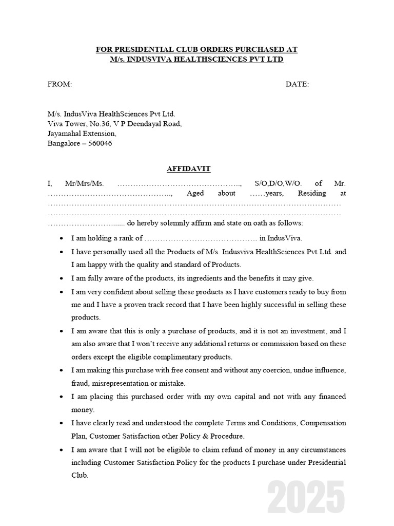 PCM Affidavit 2025 | PDF | Affidavit | Notary Public