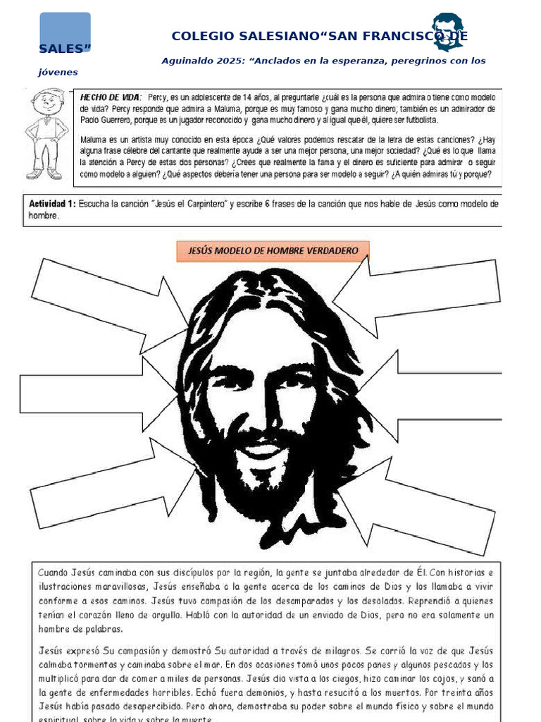 Religión - Jesus Verdadero Hombre 6to (15!10!2025) | PDF