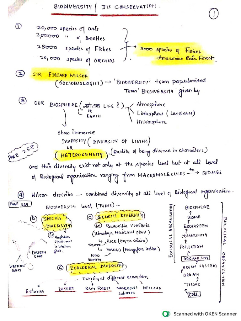 Biodiversity Notes | PDF