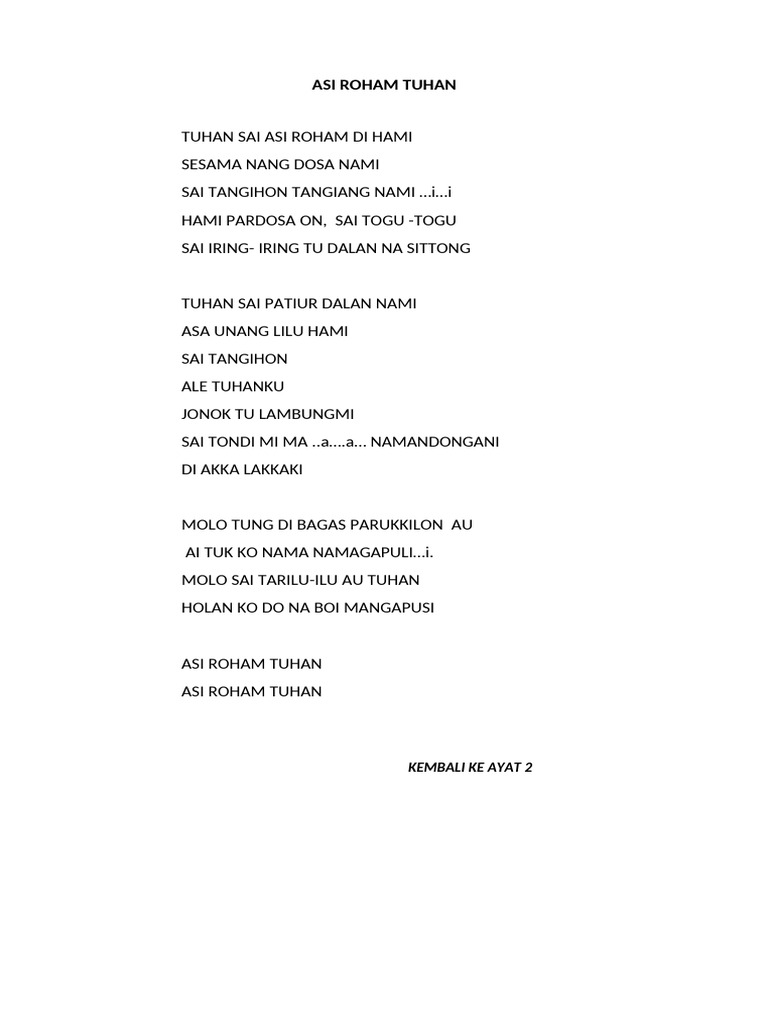 Asi Roham Tuhan | PDF